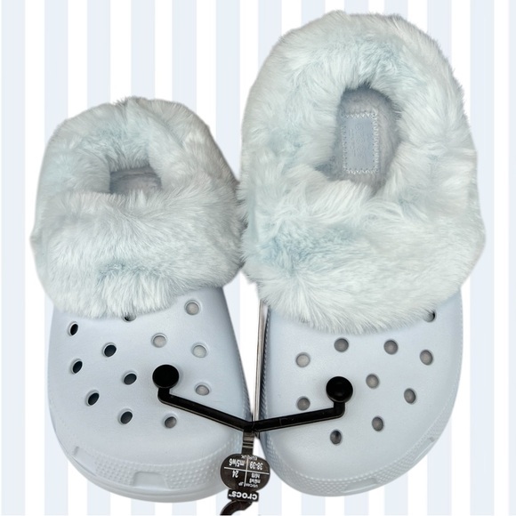CROCS | Shoes | Crocs Mammoth Baby Blue Fur Lined Clog Woman Sz 789 Nwt ...